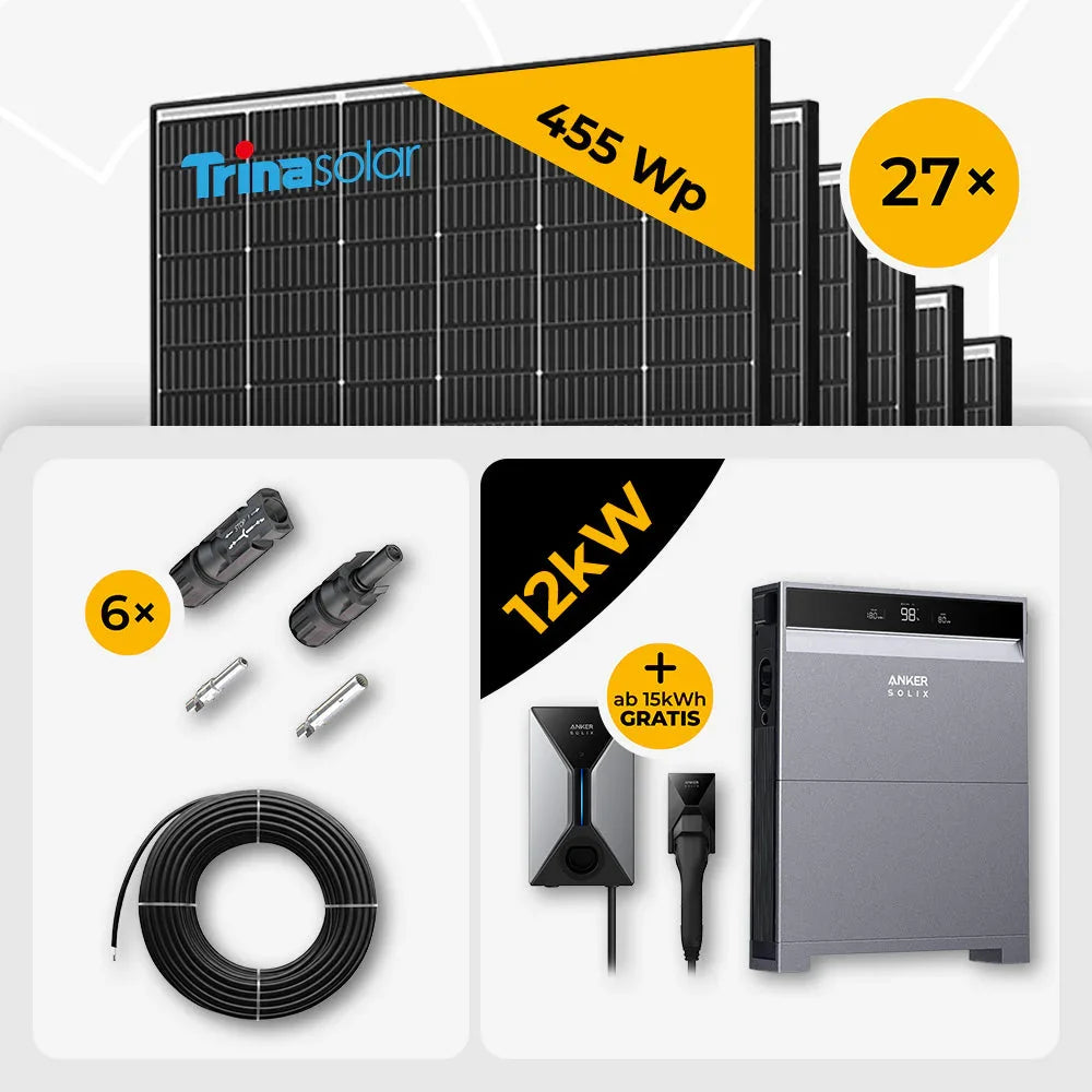 12kWp Anker PV Komplettset X1 mit 27x Trina 455W Modulen – Solarmarkt24