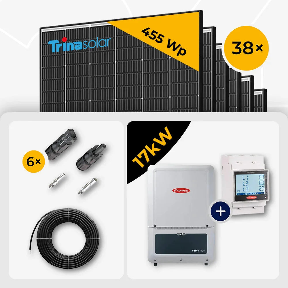 17 kWp Fronius PV Komplettset Verto Plus mit Speicheroption – Solarmarkt24