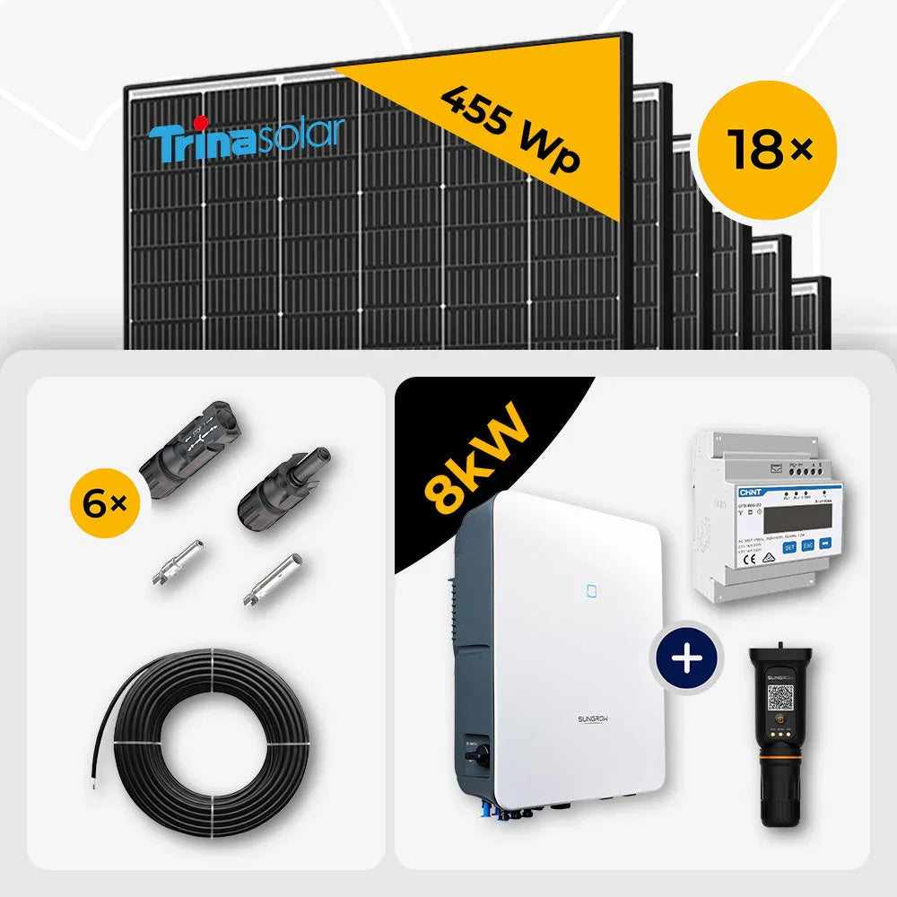 8 kWp Sungrow PV Komplettset mit Speicheroption | Trina 455W – Solarmarkt24